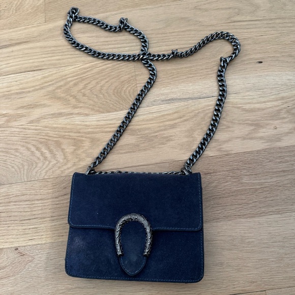 Bags | Blue Suede Italian Leather Purse | Poshmark